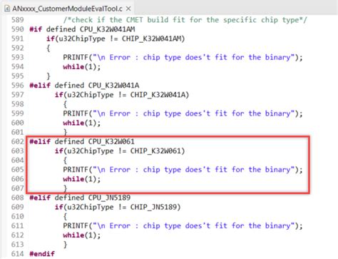 E Chip Type Dosent Fir For The Binary Using Customer Module