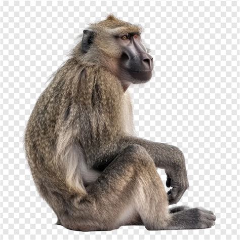 Premium Psd Baboon Full Body Isolate On Transparency Background Psd