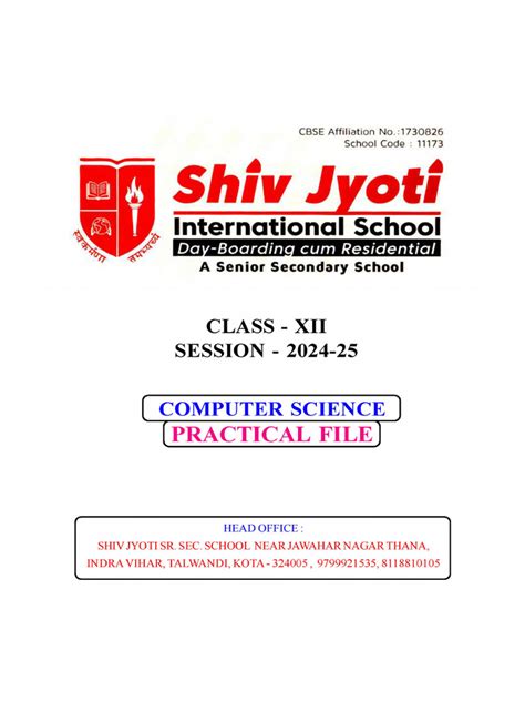 06 Class 12 Computer Practical File 2024 25 Pdf