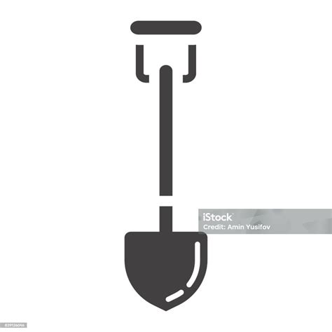 삽 모양 아이콘 빌드 및 Argicultural 기호 벡터 그래픽 흰색 배경 Eps 10 솔리드 패턴 삽 강철에 대한 스톡 벡터 아트 및 기타 이미지 Istock