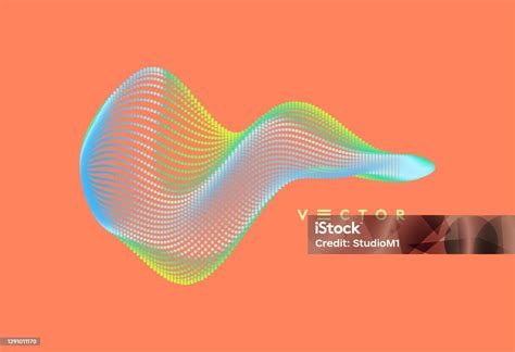 Gelombang Digital Abstrak Dengan Partikel Dinamis Gelombang Suara