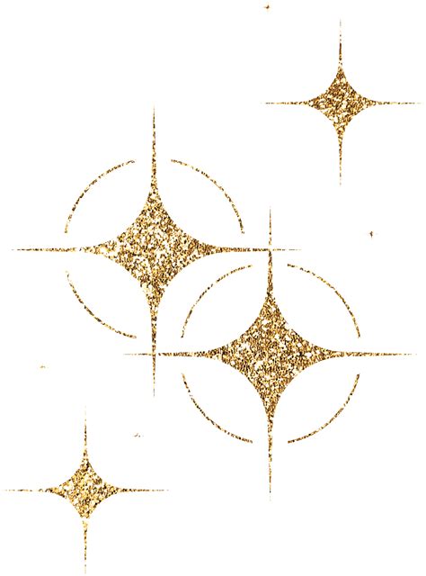 Gold Glitter Stars Png