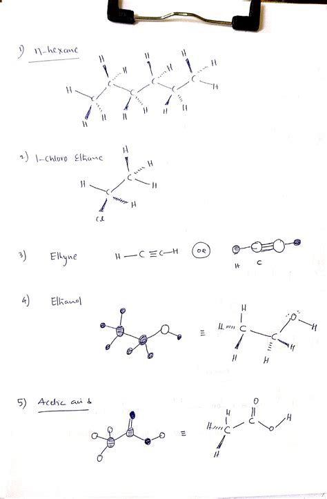 Solved Construct Molecular Models Of The Following And Draw Their