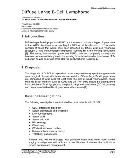 diffuse large b cell lymphoma