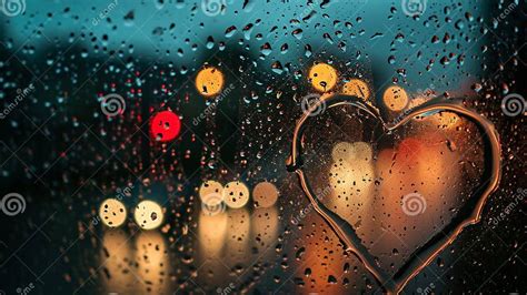 Raindrop Romance A Heartfelt Glimpse The Beauty Of Rainy Days Stock