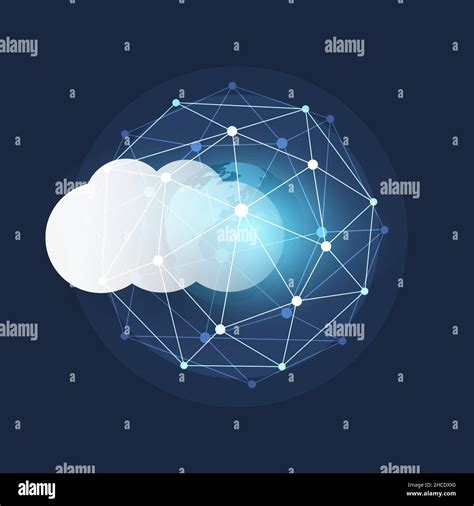 Futuristic Cloud Computing Design Concept Digital Connections Technology Background With