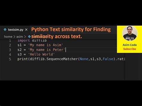 Python Text Similarity For Finding Similarity Across Text YouTube