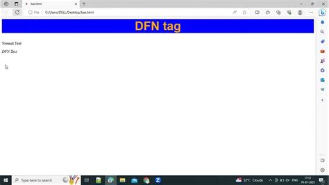 How To Use Dfn Tag In Html Youtube
