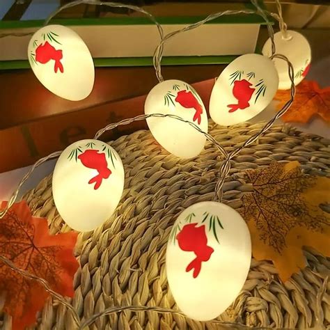Easter Egg String Lights 15m 10leds Egg Rabbit Chicks Led Fairy String