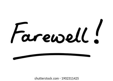 Word Farewell Handwritten On White Background Stock Illustration