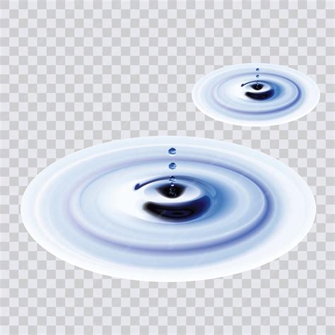 투명한 배경에 고립 된 현실적인 터 물 파동 터 일러스트레이터 프리미엄 벡터