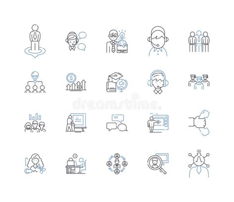 Learning Curve Line Icons Collection Improvement Progress Adaptation