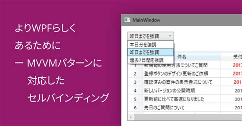 よりWPFらしくあるために ー MVVMパターンに対応したセルバインディング MESCIUS devlog メシウス株式会社