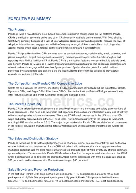 The Crm Business Plan Template Saas Business Plan Eloquens