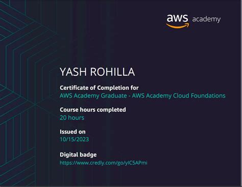 Yash Rohilla On Linkedin Aws Cloudfoundations Certification Awsacademy