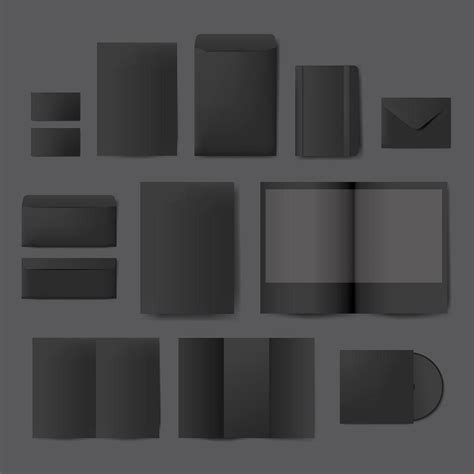 Set Of Printing Material Designs Mockup Vecto Free Stock Vector