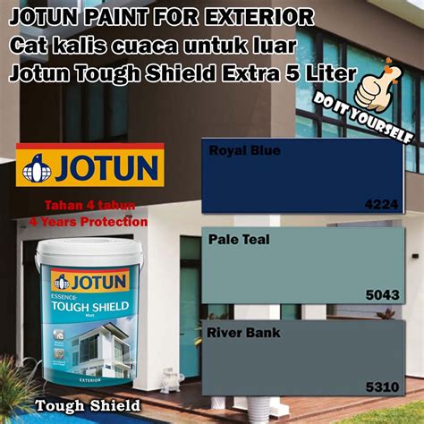 Jotun Tough Shield Exterior Paint Liter Royal Blue Pale Teal River Bank