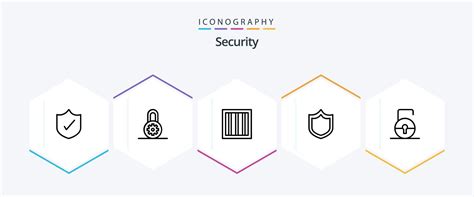 Security 25 Line Icon Pack Including Security Prison Protect Key 16219410 Vector Art At