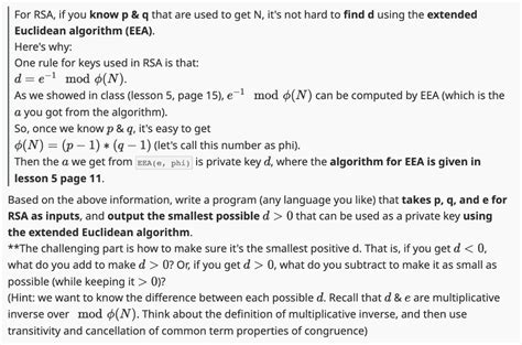 Solved For RSA If You Know P Q That Are Used To Get N It S Chegg