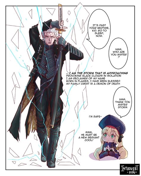 Introvert Kun Artoria Caster Fate Artoria Pendragon Fate Vergil Devil May Cry Devil