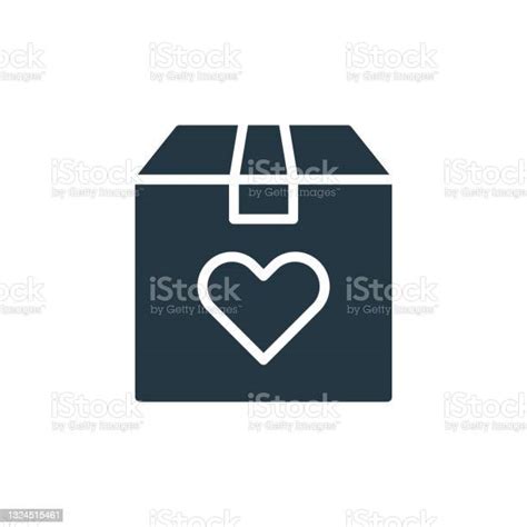 상자 아이콘입니다 웹 사이트 디자인 및 모바일 앱 개발 인쇄용 글리프 박스 아이콘 흰색 배경에 격리 된 채워진 자선 컬렉션의