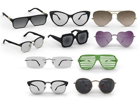 10 Glasses Low Poly Pbr Realistic Collection Vr Ar Low Poly Cgtrader