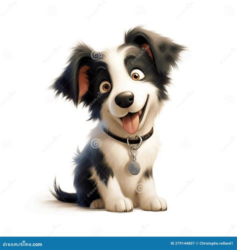Cute Border Collie Cartoon Illustration Generative Ai Ai Generated