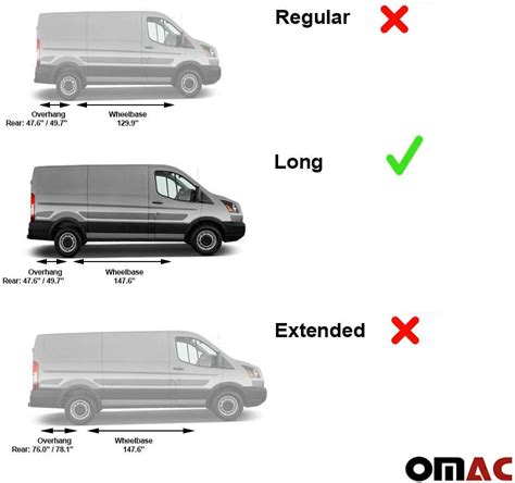 OMAC Rieles Laterales De Techo Para Ford Transit Larga Distancia Entre
