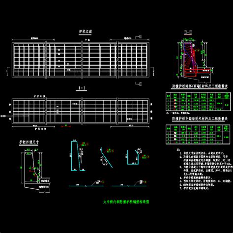 桥梁防撞护栏通用大样图119张 Dwg 下载 知石网