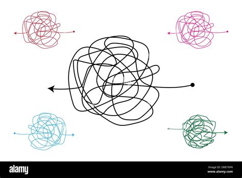 Chaotically Tangled Line Drawing Vector Illustration Stock Vector Image