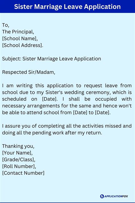 9 Samples Marriage Leave Application