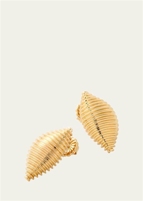 Alison Lou 14k Yellow Gold Large Shell Earrings Bergdorf Goodman