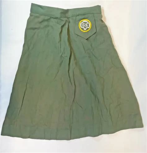 Vintage Girl Scout Cadette Skirt In Dark Green 1950 Classic Uniform