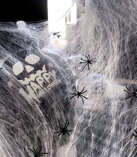 SHIYOUO Halloween Spinnennetz Deko g weiße Baumwolle mit Spinnen Halloween Spinnennetz