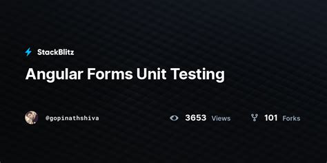 Angular Forms Unit Testing Stackblitz