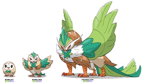 Fan Art Evoluciones De Rowlet Pokemon Fusion Art Pokemon Rayquaza