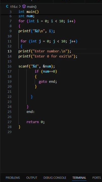 Basic Goto Code In C Language In Vs Code Codequest Coding