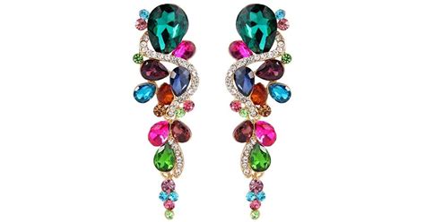 Liv Oliver K Multi Color Chandelier Earrings In Green Lyst
