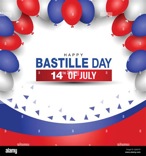 Happy Bastille Day France With Balloons Vector Illustration Design