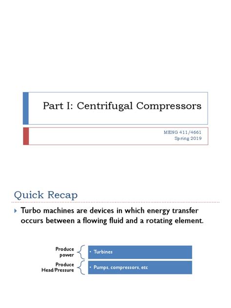 Chapter 4 Part I Centrifugal Compressors Pdf