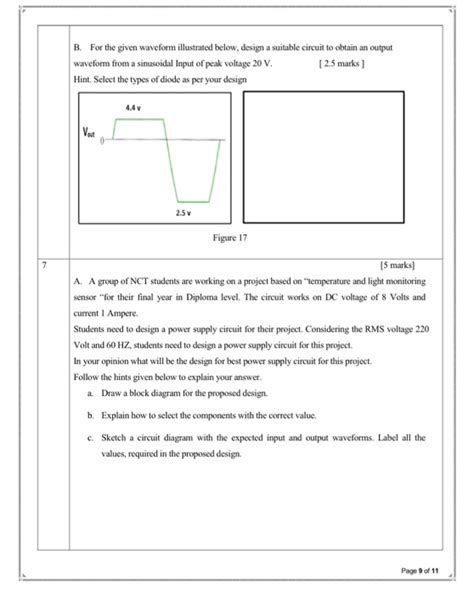 Solved B For The Given Waveform Illustrated Below Design A Chegg