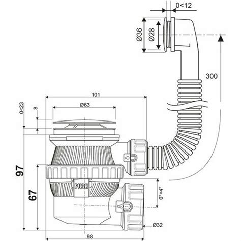 Ensemble Bonde Et Siphon Pour Lavabo NANO 6 7 Quick Clac Avec Trop