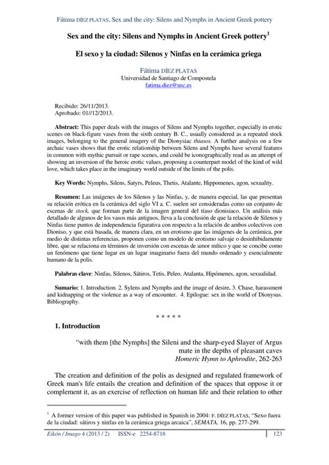 Pdf Sex And The City Silens And Nymphs In Ancient Greek Pottery El