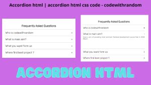 Accordion Using HTML CSS And JavaScript Code