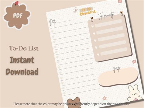 Cute To Do List Printable To Do List Digital IPad To Do List To Do List Goodnotes