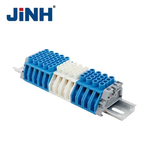 Din Rail Terminal Blcok 8p Screw Brass Copper Grounding Strip Terminal Block Connector Earth And