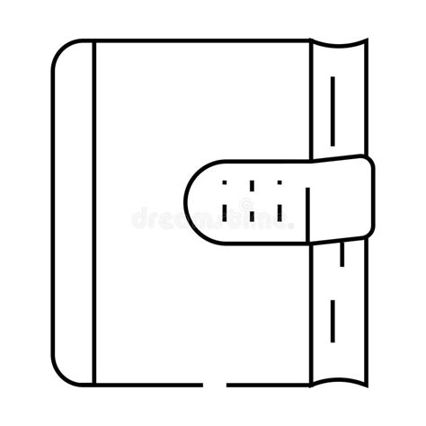 Password Diary Line Icon Vector Illustration Stock Vector