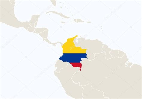 Am Rica Del Sur Con El Mapa Colombia Resaltado 2024