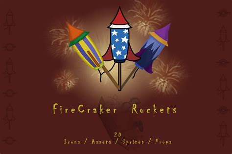 Firecracker Rocket Firework Rocket 2d Icons Unity Asset Store