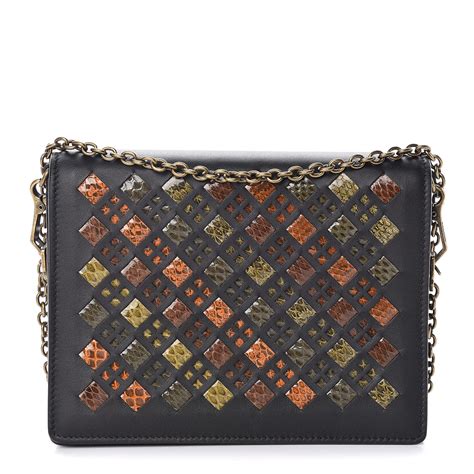 BOTTEGA VENETA Nappa Intrecciato Snakeskin Stained Glass Montebello